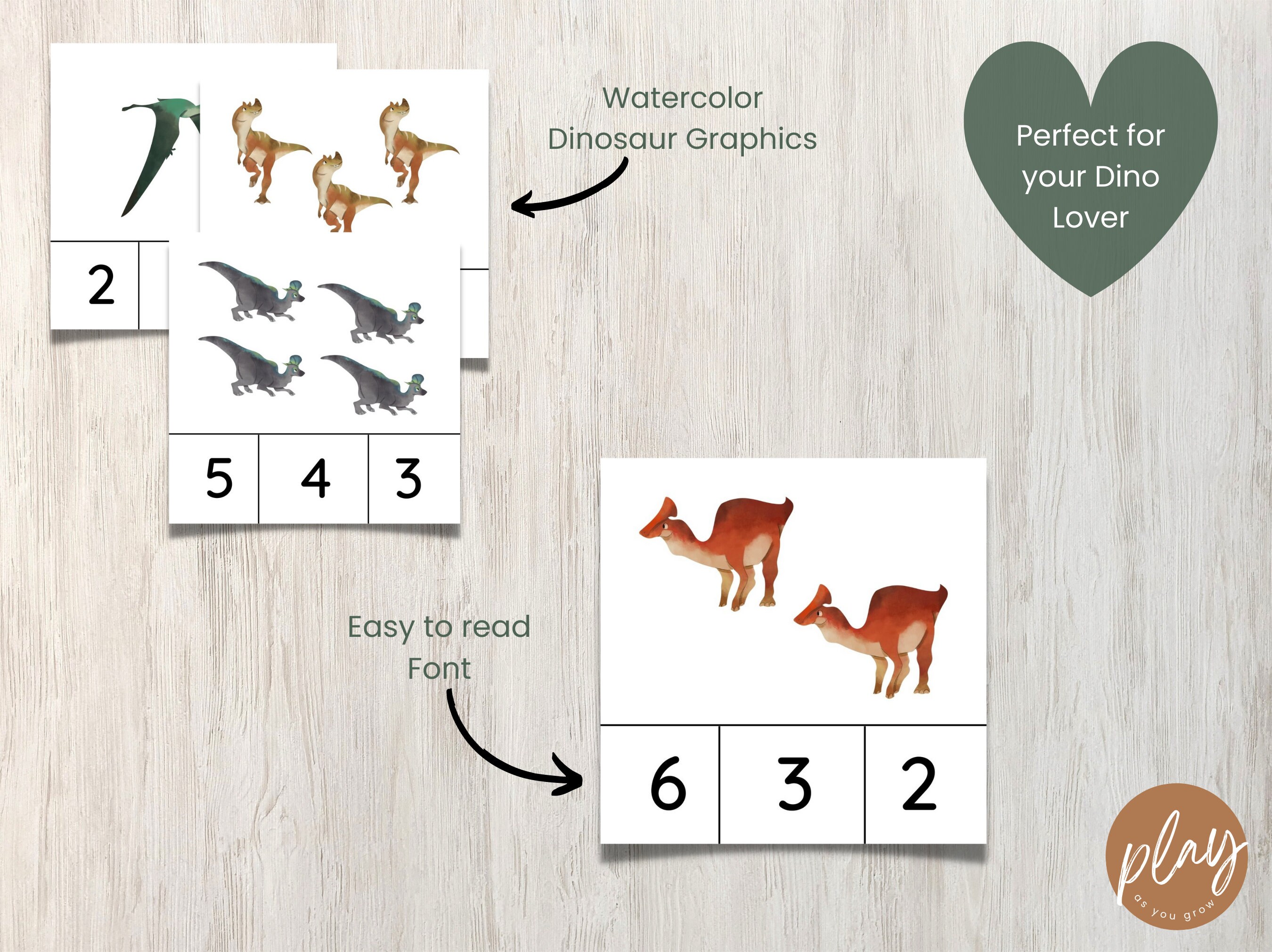 Dinosaur Jurassic Themed Count and Clip Cards Numbers 1-20 PDF ...