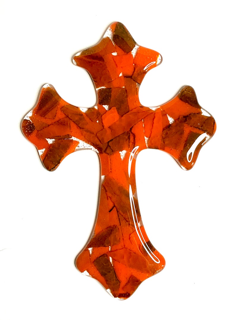 Fused Glass Large Wall Cross - Etsy