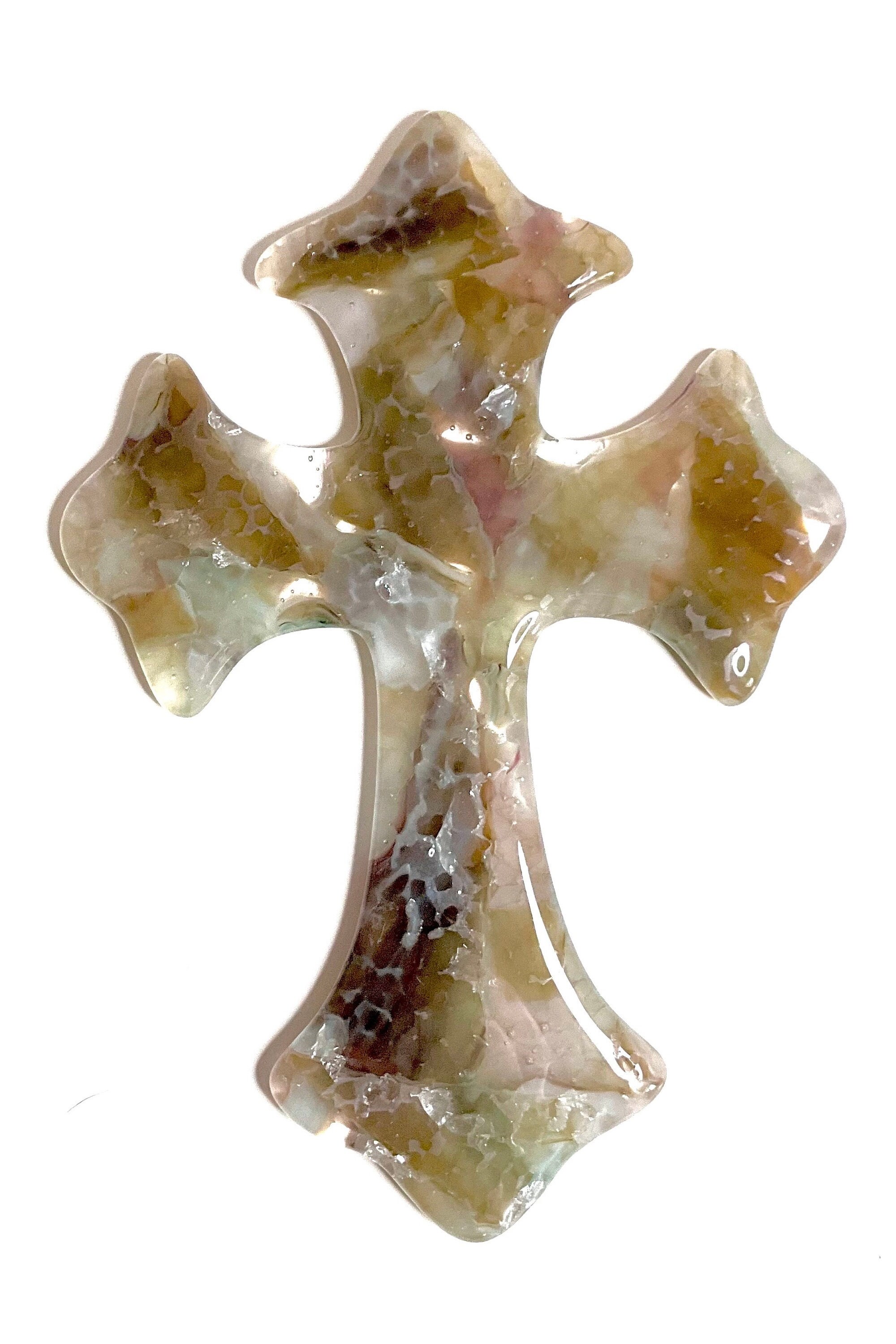 Fused Glass Large Wall Cross - Etsy