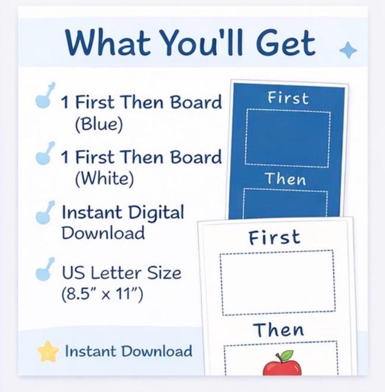 First Then Board Printable | Visual Schedule for Kids, Autism Routine ...