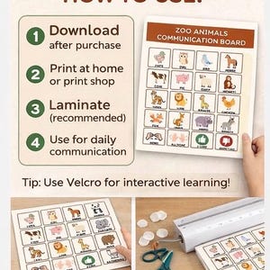 Zoo Animals AAC Communication Board | Printable Speech Therapy & Autism ...