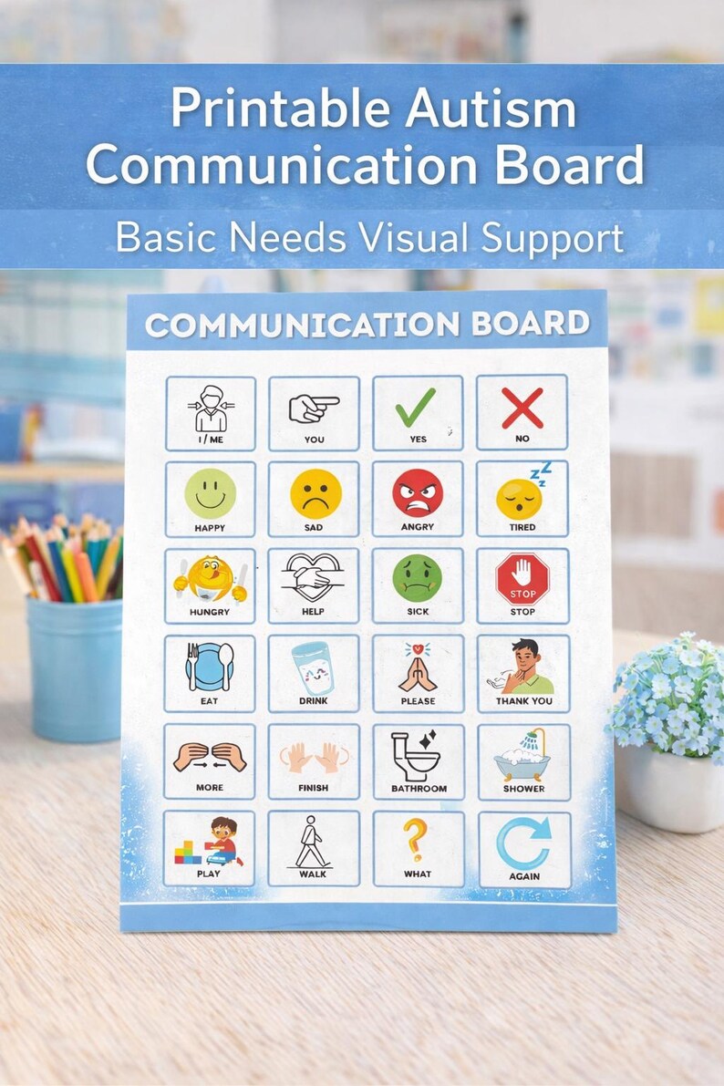 Autism Communication Board Printable | AAC Visual Support | Speech ...