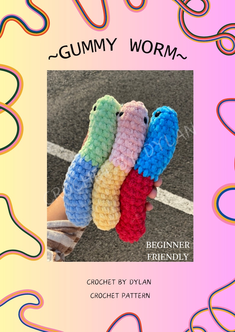 Crochet Gummy Worm Pattern - Etsy
