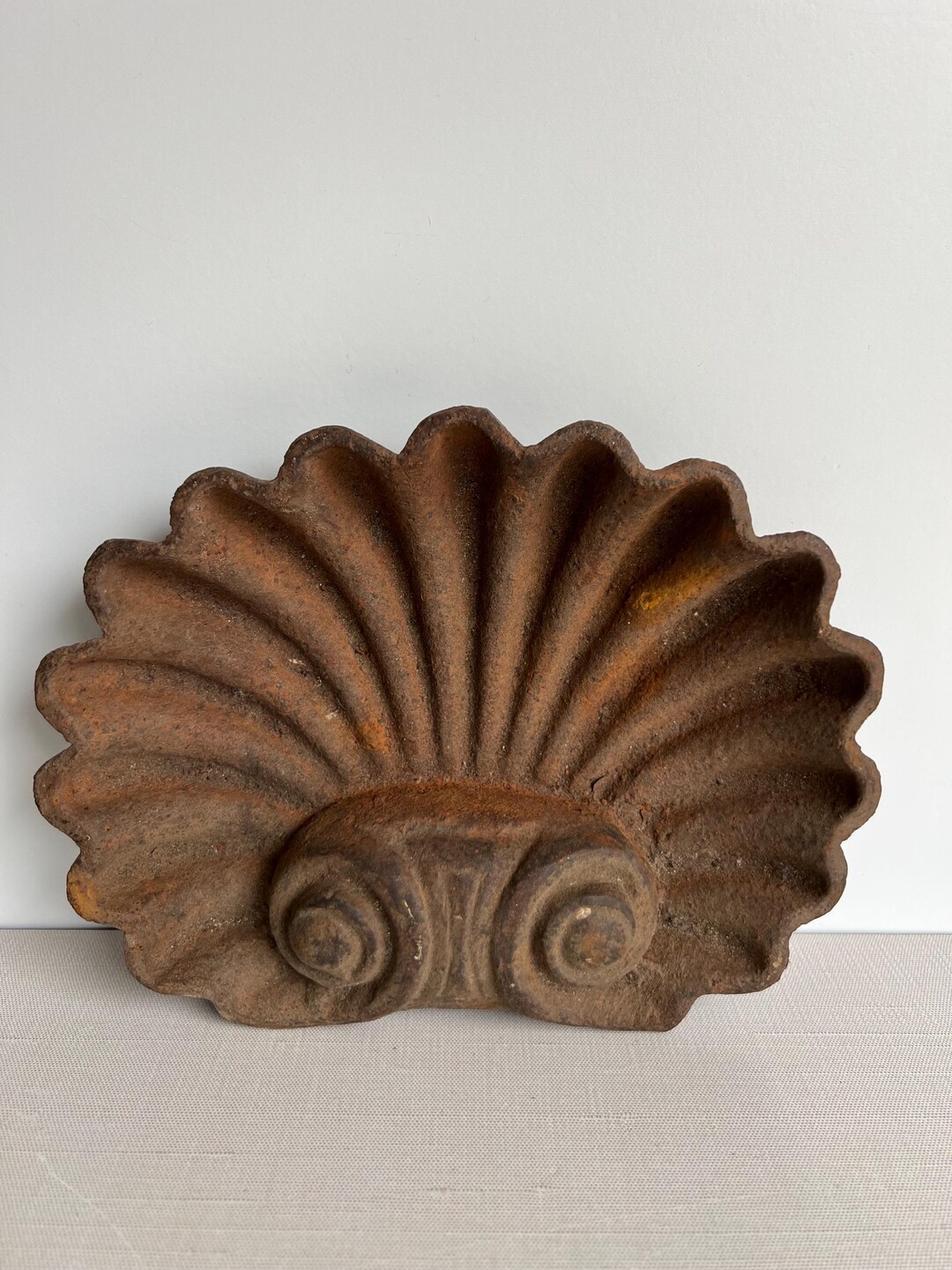 Vintage Cast Iron Scallop Shell Basin From a Fountain, Cast Iron Shell ...