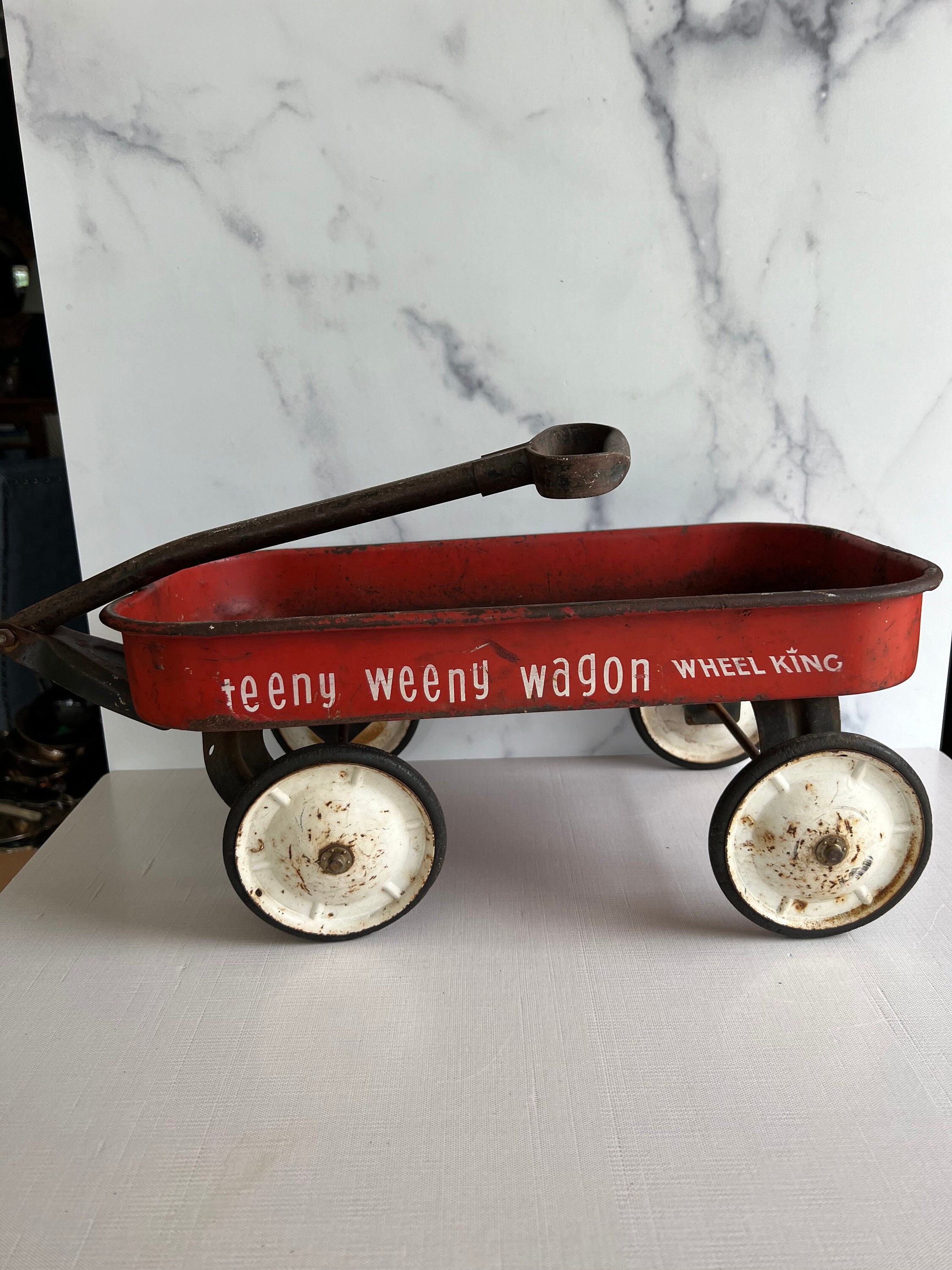 Vintage Teeny Weeny Wagon, Vintage Metal Toy, Little Red Wagon, Garden ...