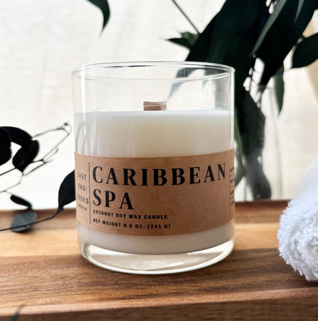 Caribbean Spa | Clean Fragrances | Ozone Scented Candle | Crackling ...