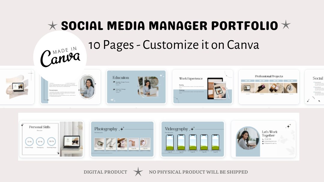 Social Media Manager Portfolio Template I Social Media Content Creators ...