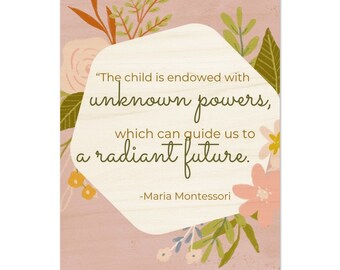Maria Montessori Quote Print - Etsy