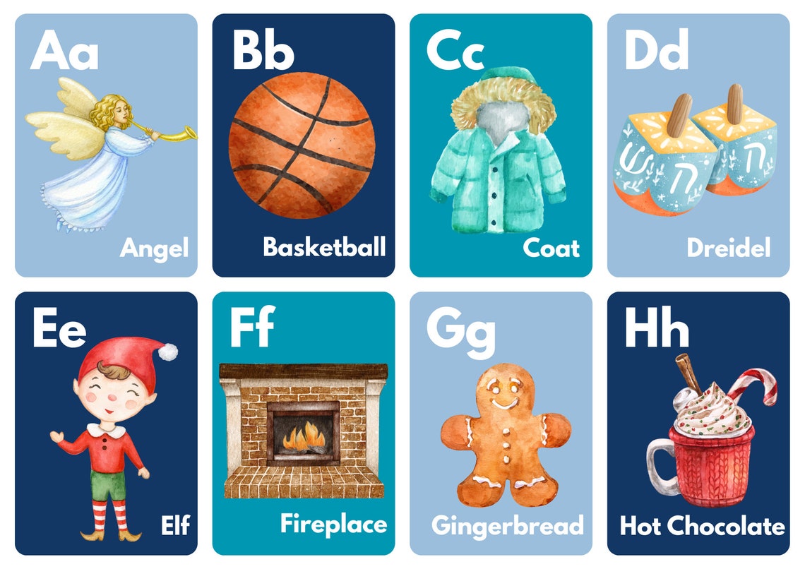 Winter Theme Alphabet Flashcards - Etsy