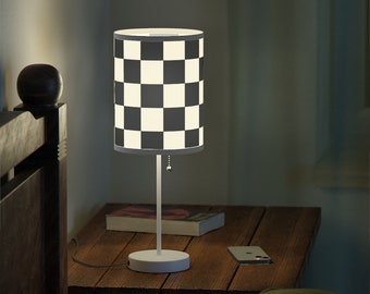 Black and White Checkered Lamp - Etsy