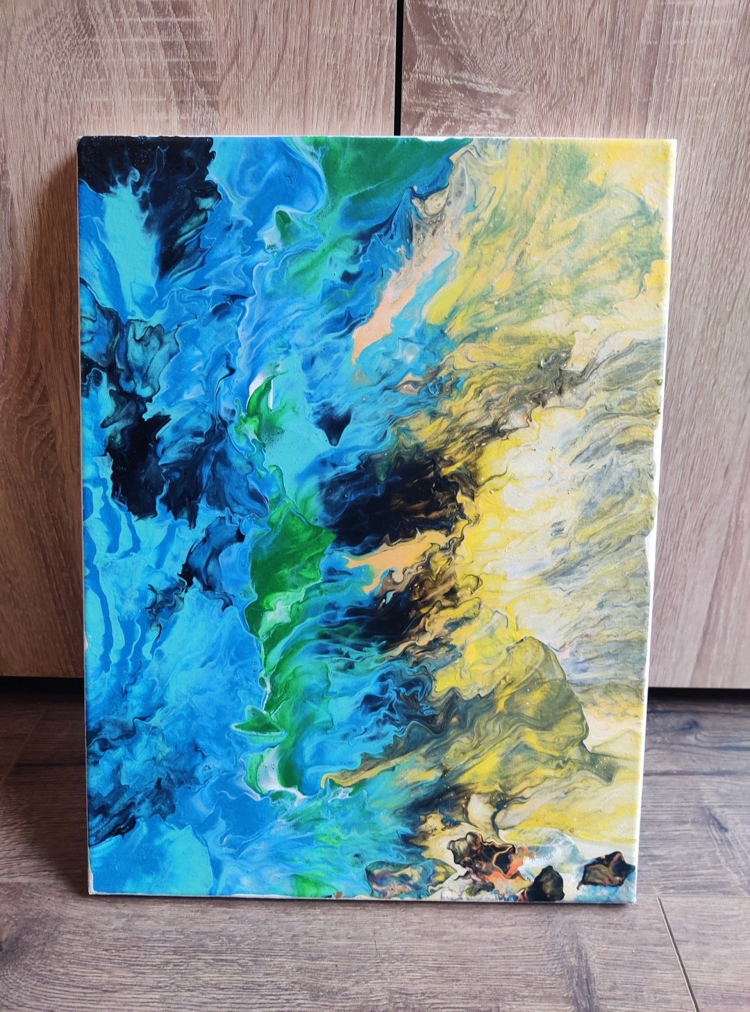 Abstract Painting on Canvas Warm Acrylic Handmade Original Unique - Etsy