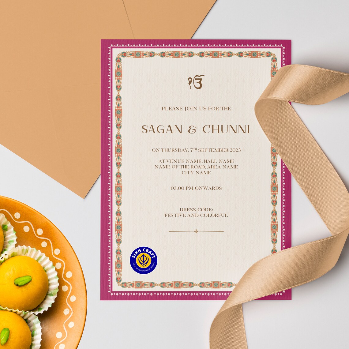 Sikh Wedding Cards Sikh Wedding Invitation Anand Karaj Invitation Royal ...