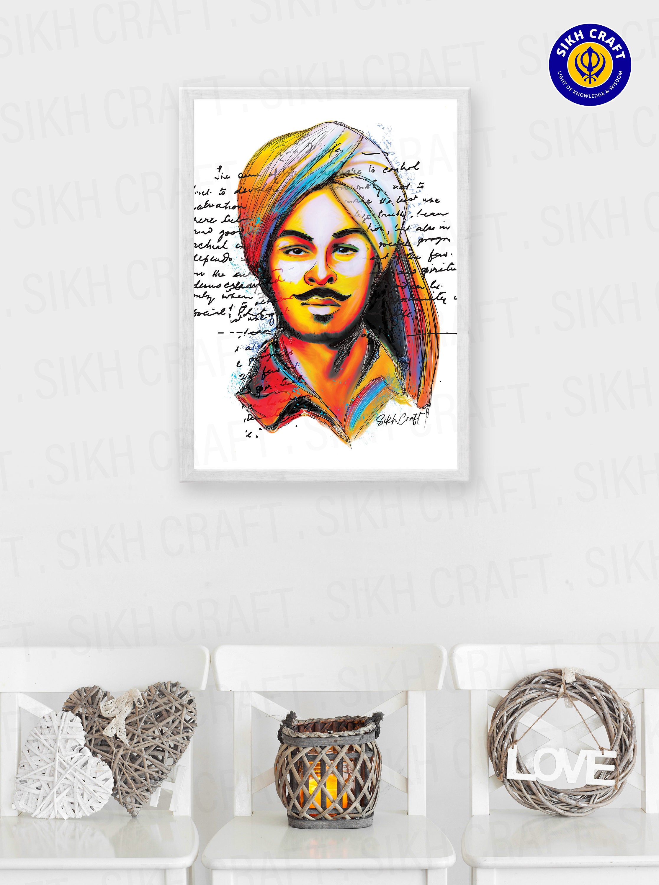 Bhagat Singh Poster | Azaad | Digital Download | Punjab | Sikh Art Home ...