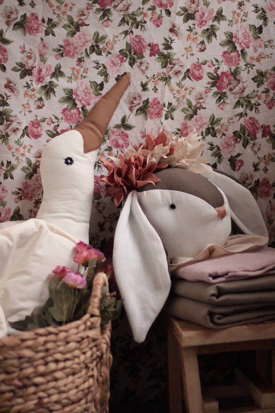 Linen Rabbit Head Rabbit Mount Bunny Faux Taxidermy Linen - Etsy