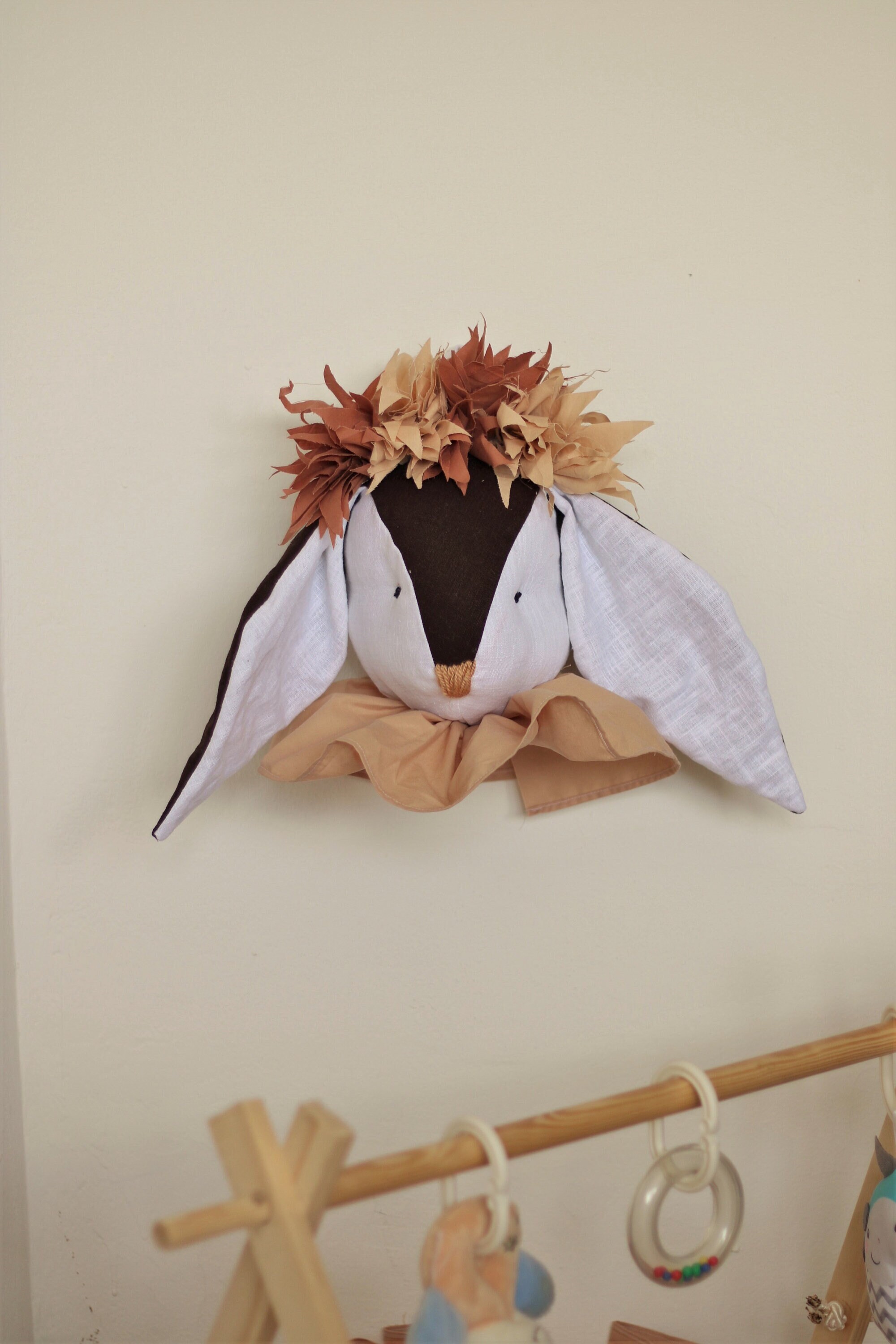 Linen Rabbit Head Rabbit Mount Bunny Faux Taxidermy Linen - Etsy