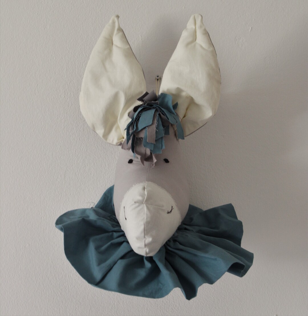 Donkey Head, Nursery Wall Decor, Animal Head Nursery, Wall Mount Head ...