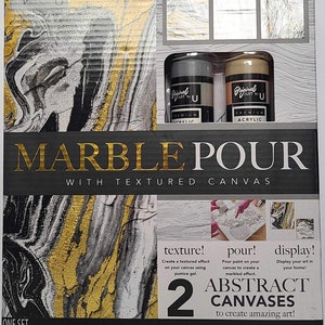 Canvas Abstract Art Marble Paint Set - Etsy