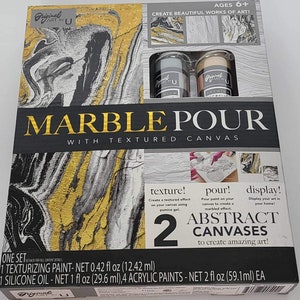 Canvas Abstract Art Marble Paint Set - Etsy