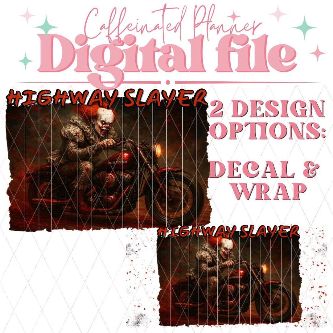 Highway Slayer Pennywise Motorcycle PNG | Horror Clown Digital Download ...