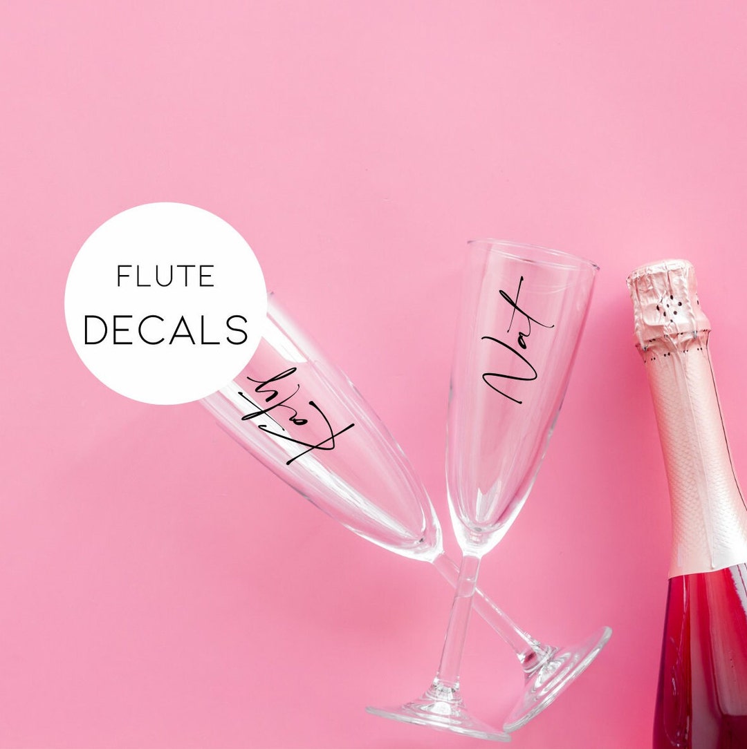 Custom Flute Decals, Name Sticker S for Glass and Plastic Flutes, Hen ...