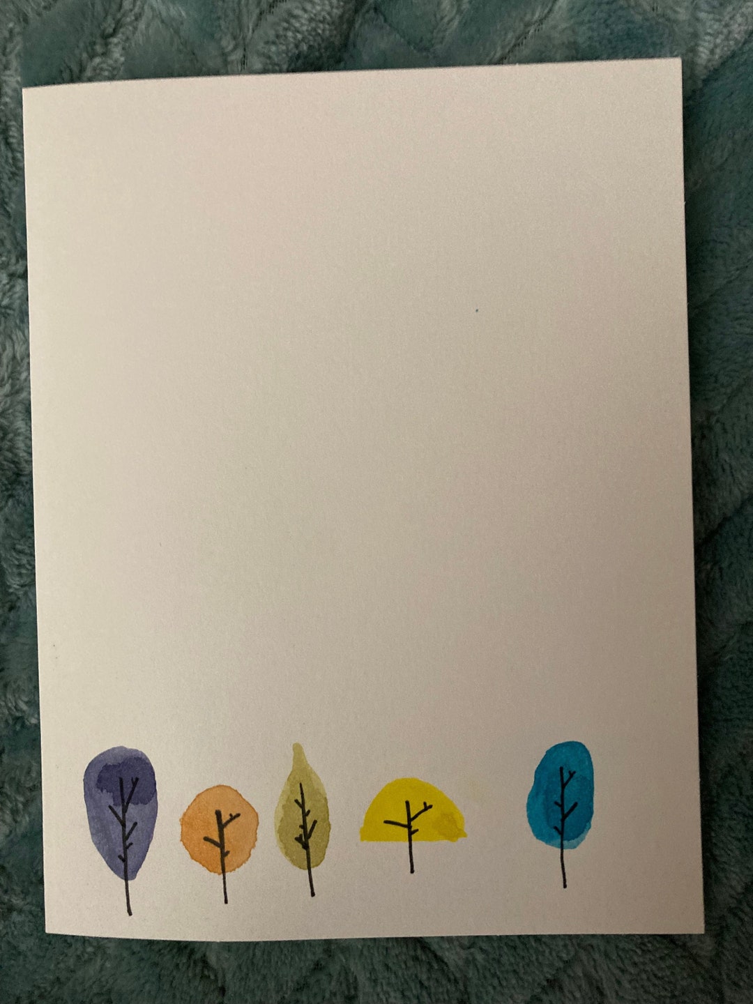 Hand-painted Blank Tree Cards- Set of 5 - Etsy