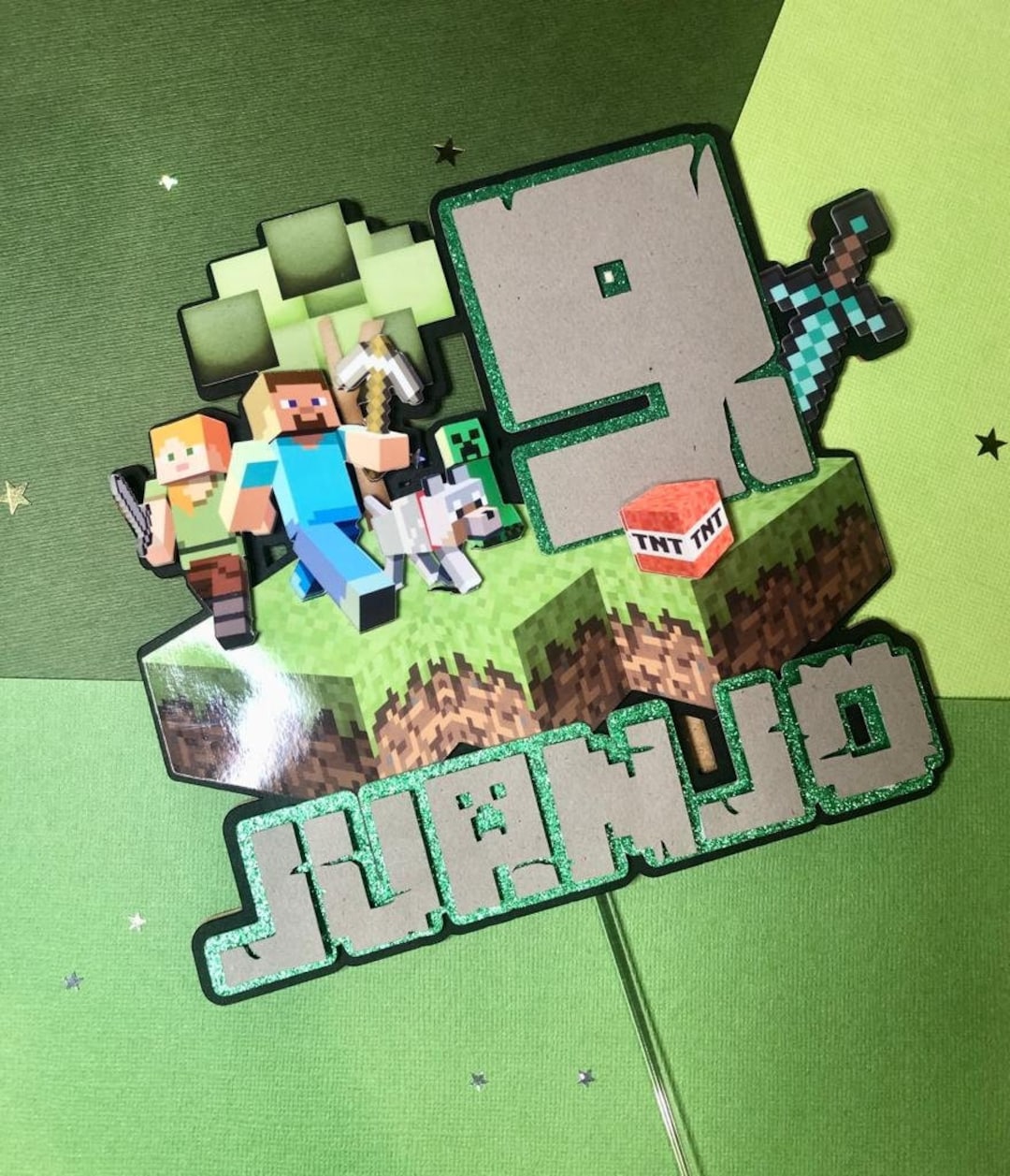 Minecraft Cake-topper Minecraft Topperminecraft Birthday - Etsy
