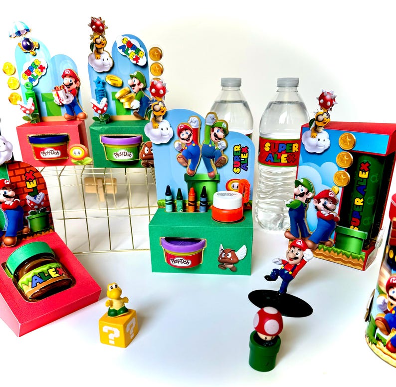 Super Mario Cake Topper: Shaker Birthday Party Decoration - Etsy