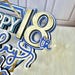 Personalized 18th Birthday Cake Topper: Blue & Black Party Decor - Etsy