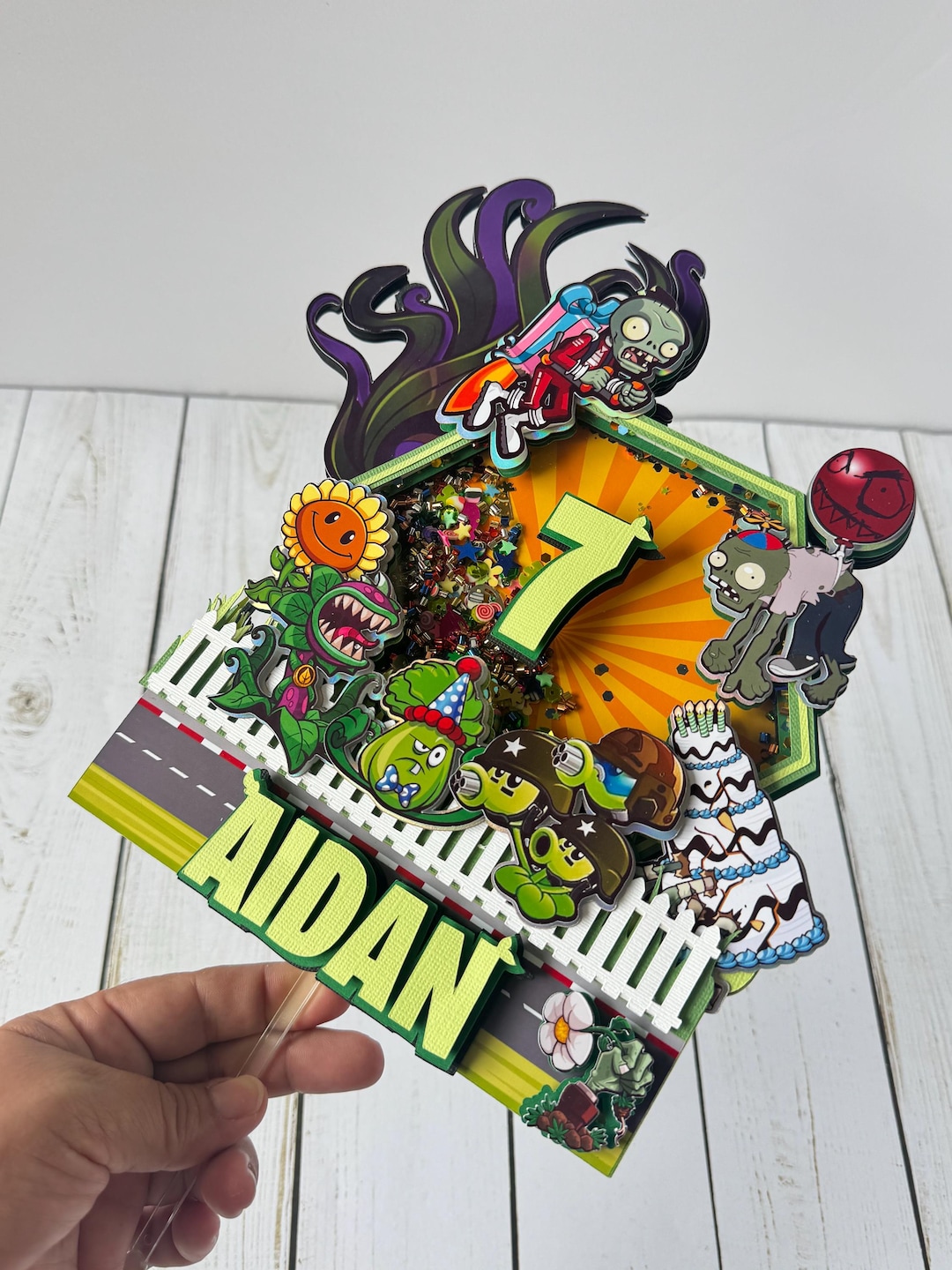 Inspired Plant Vs Zombie Cake Topper, PVZ Topper, Plant Vs Zombie ...