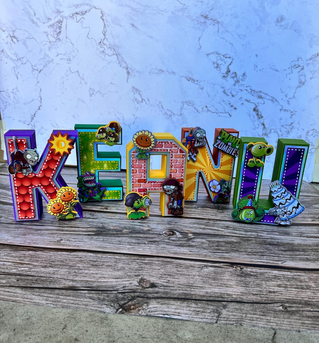 Plants Vs Zombies Inspired 3D LETTER /zombies Birthday Party ...