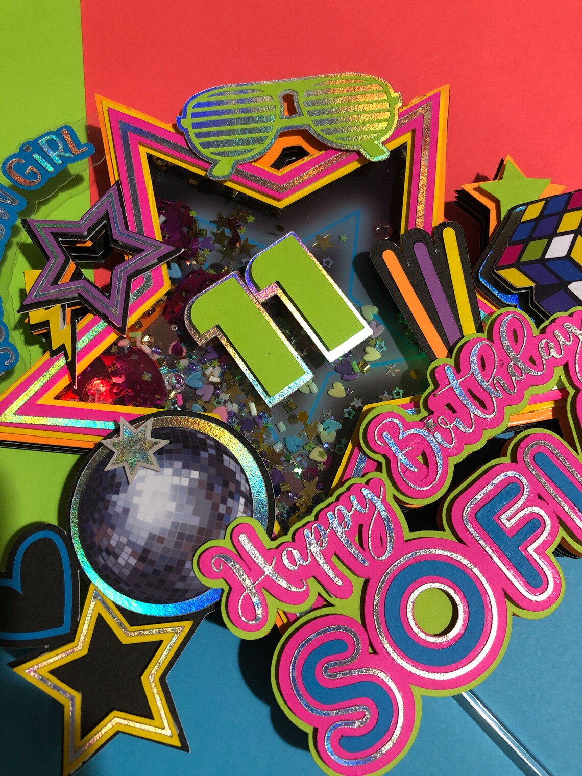 Neon Cake-topper, Neon Glow Topper, Glow Birthday Party, Neon Glow Cake ...