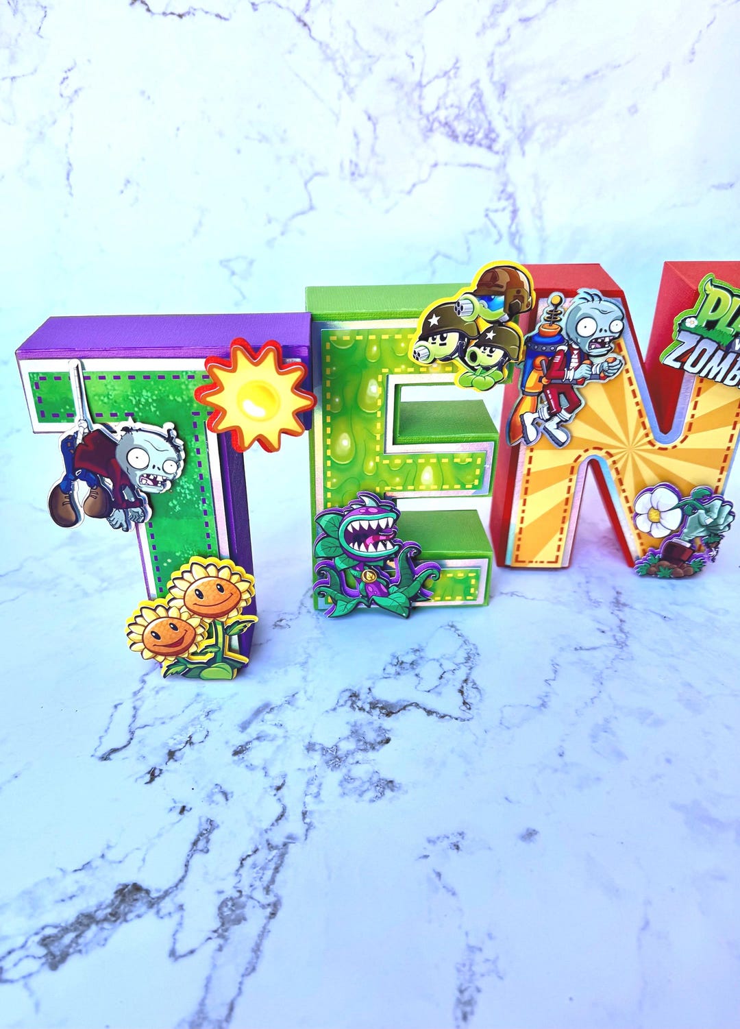 Plants Vs Zombies Inspired 3D LETTER /zombies Birthday Party ...
