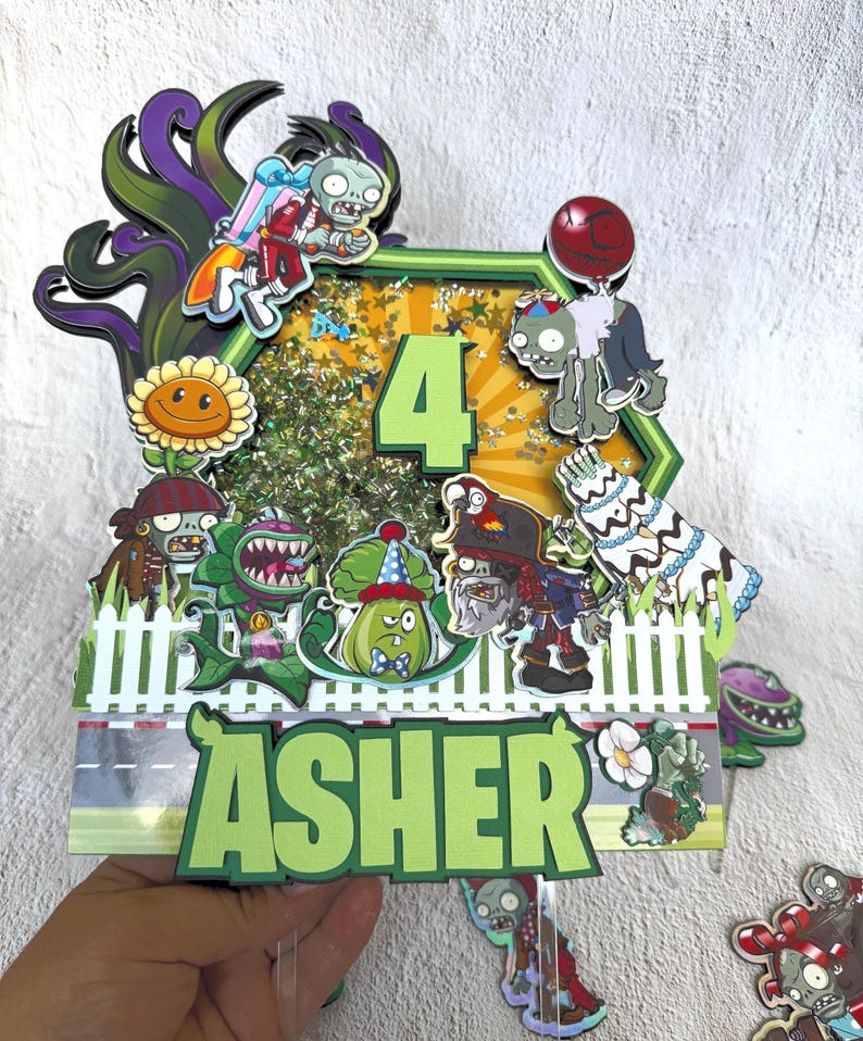 Inspired Plant Vs Zombie Cake Topper, PVZ Topper, Plant Vs Zombie ...
