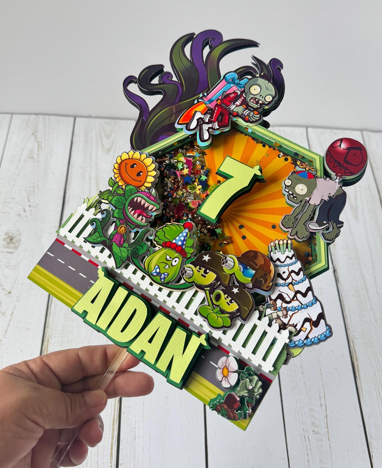 Inspired Plant Vs Zombie Cake Topper, PVZ Topper, Plant Vs Zombie ...