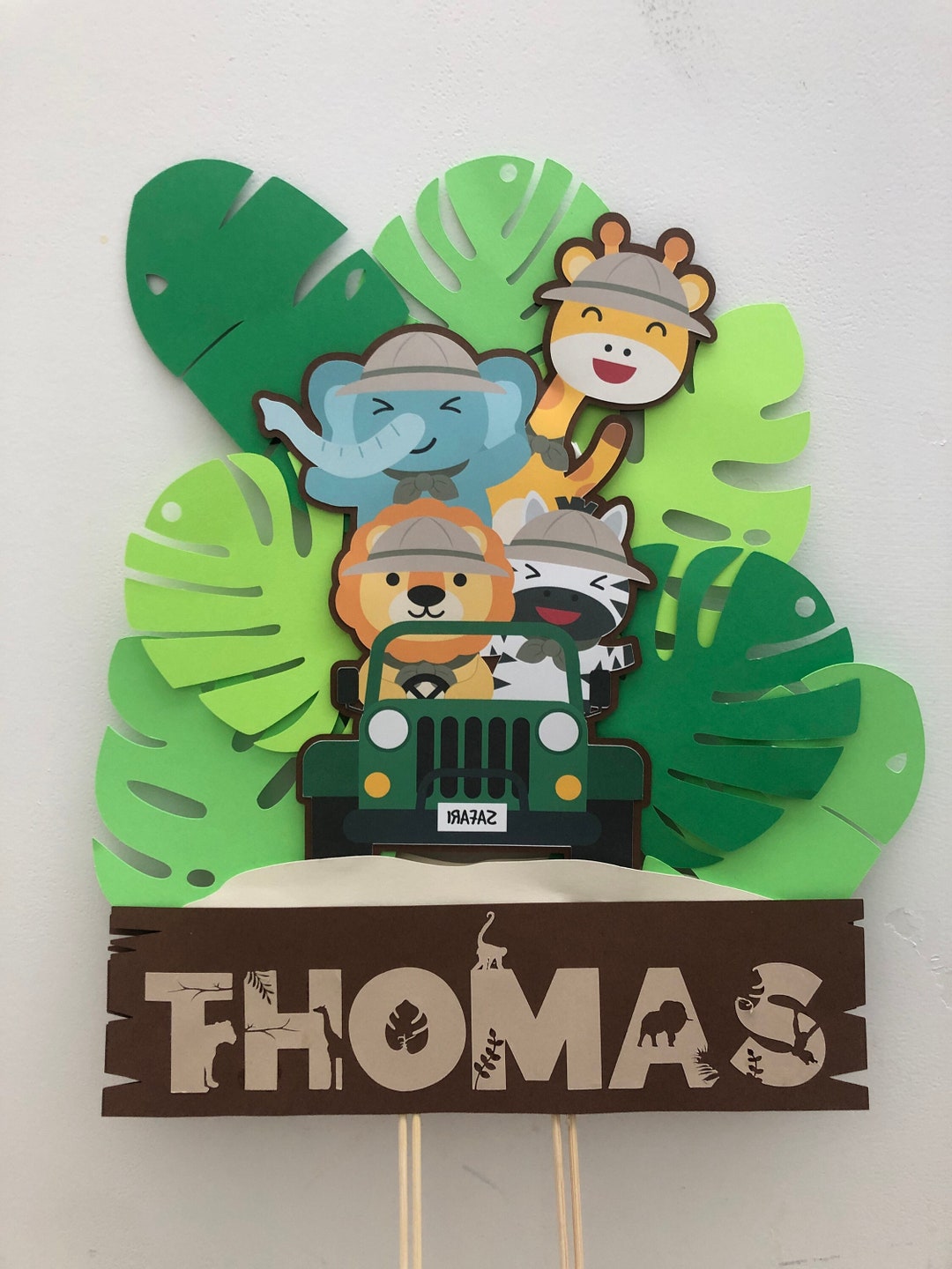 Custom Safari Cake Topper: Jungle Animals Birthday Party Decor - Etsy