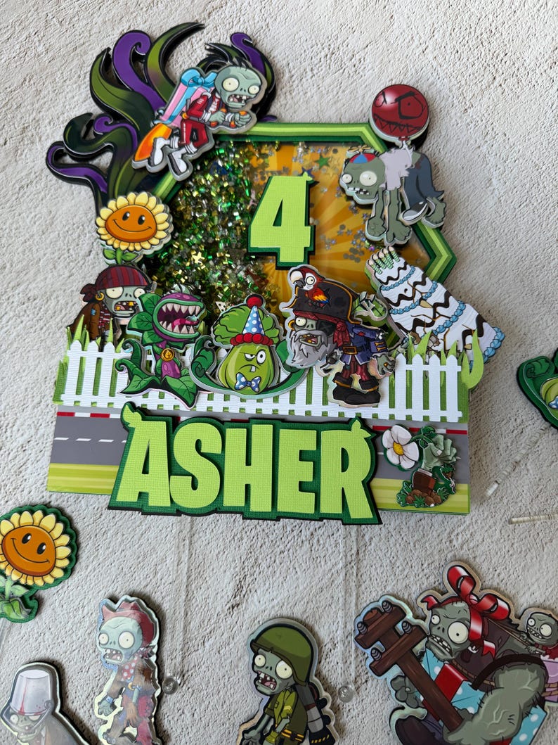 Inspired Plant Vs Zombie Cake Topper, PVZ Topper, Plant Vs Zombie ...