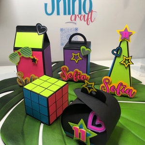 Neon Cake-topper, Neon Glow Topper, Glow Birthday Party, Neon Glow Cake ...