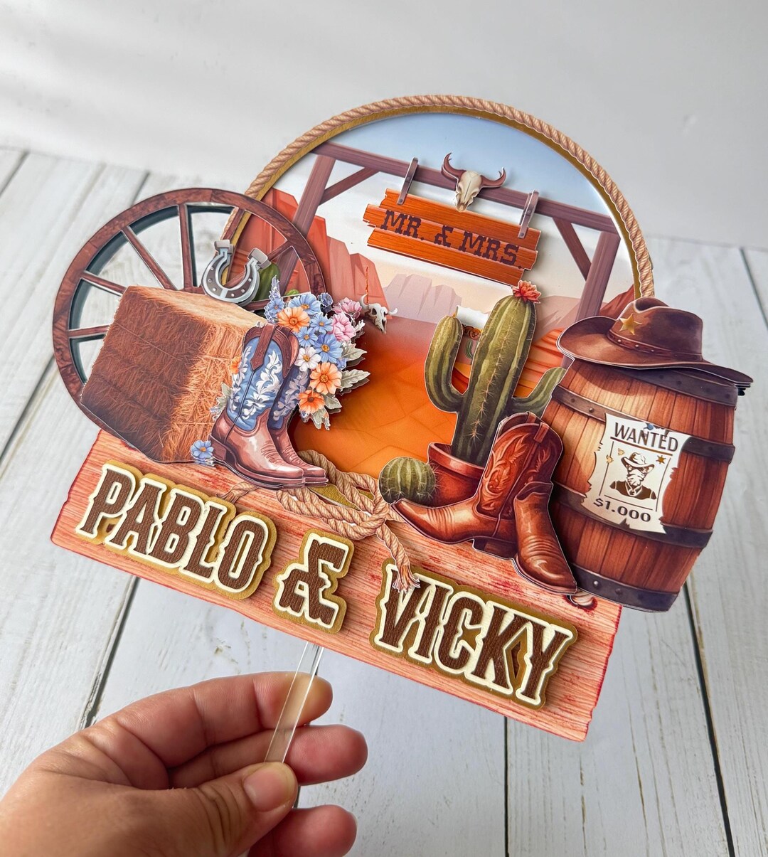 Mrs & Ms. Cowboys / Cowboy Wedding Cake Topper / Country Mr and Mrs ...