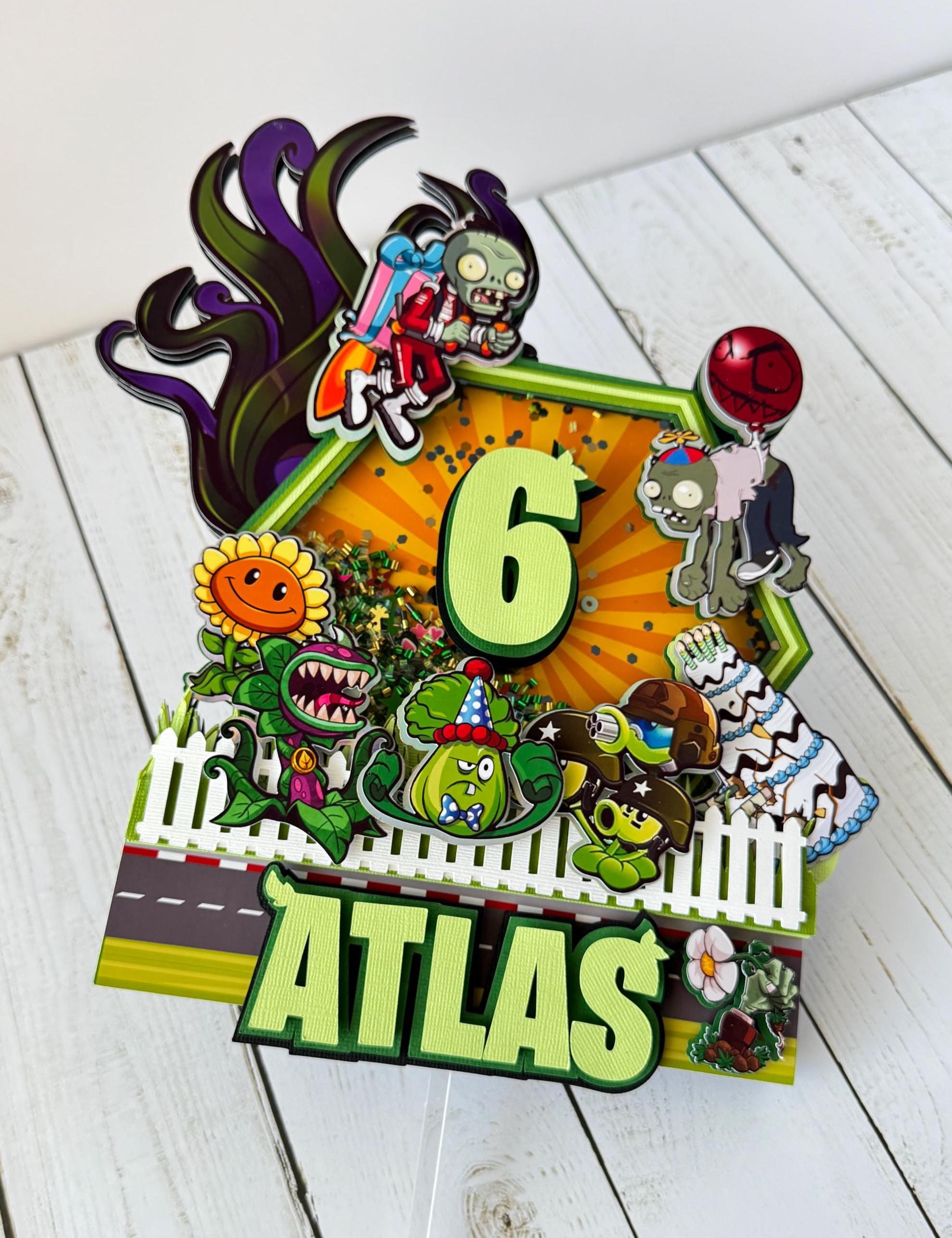Inspired Plant Vs Zombie Cake Topper, PVZ Topper, Plant Vs Zombie ...