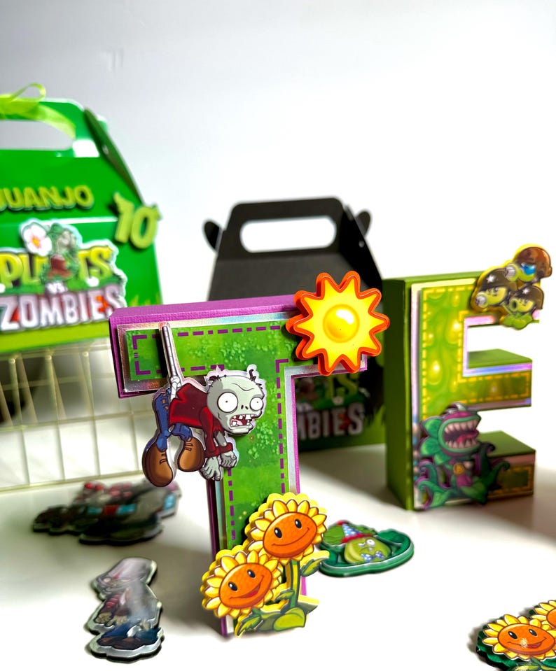 Inspired Plant Vs Zombie Cake Topper, PVZ Topper, Plant Vs Zombie ...