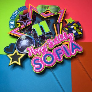 Neon Cake-topper, Neon Glow Topper, Glow Birthday Party, Neon Glow Cake ...