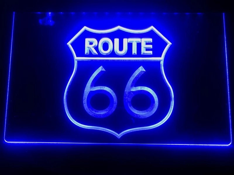 ROUTE 66 Led Light Panel Neon Advertising Sign Gift 30x20cm or 40x30cm ...