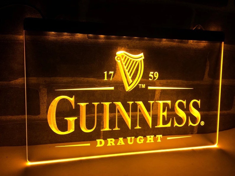 GUINNESS Light Panel Led Neon Sign Gift Lamp 30x20cm or 40x30cm, 8 ...