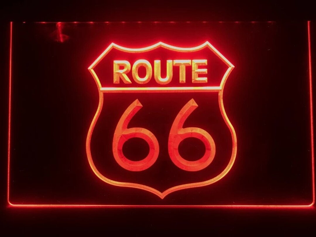 ROUTE 66 Led Light Panel Neon Advertising Sign Gift 30x20cm or 40x30cm ...