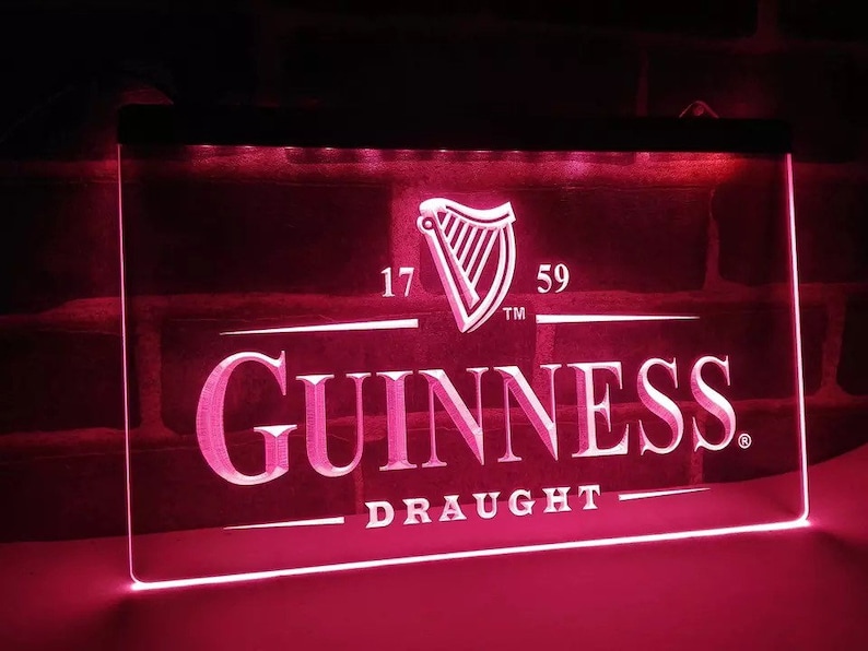 GUINNESS Light Panel Led Neon Sign Gift Lamp 30x20cm or 40x30cm, 8 ...