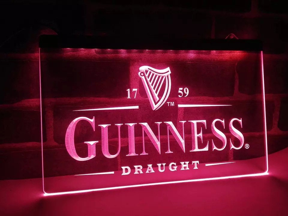 GUINNESS Light Panel Led Neon Sign Gift Lamp 30x20cm or 40x30cm, 8 ...