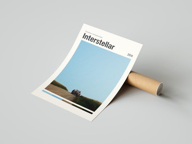 Interstellar Poster Cornfield Chase Movie Print Interstellar Gift ...