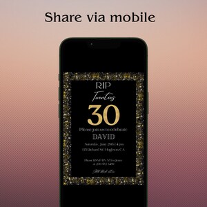 Thirty Birthday Party Invitation 30th Bday Invite Party RIP 20s Dirty ...