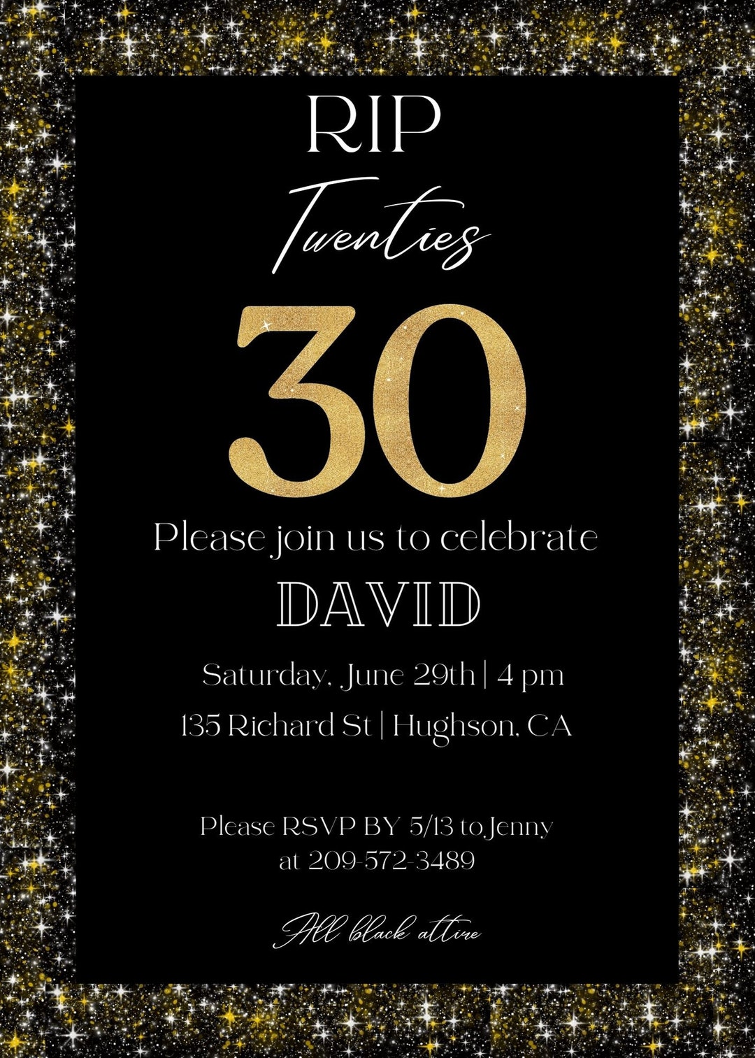 Thirty Birthday Party Invitation 30th Bday Invite Party RIP 20s Dirty ...