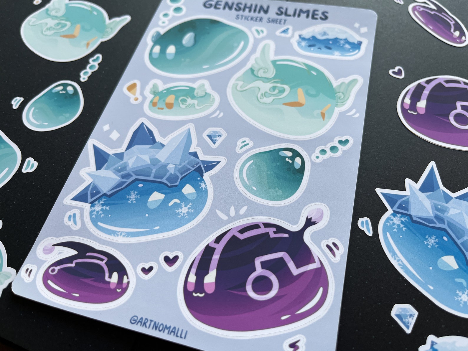 Genshin Impact Slimes P1 Sticker Sheet Anemo Cryo Hydro - Etsy
